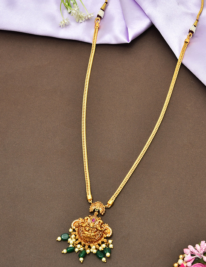 Designer Kempu Chain Pendant – Violet & Purple Designer Fashion Jewellery