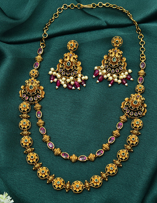 Kempu Necklace Sets – Violet & Purple Designer Fashion Jewellery