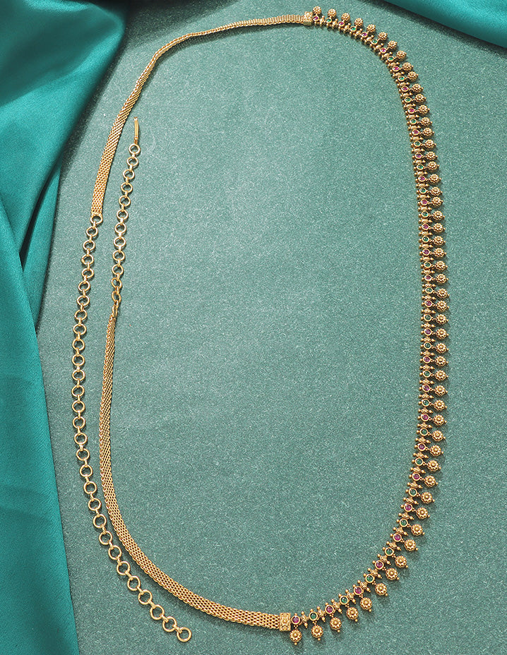 Designer Kempu Matt Chain Vaddanam – Violet & Purple Designer Fashion ...