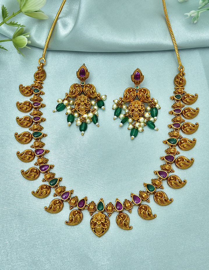 Kempu Necklace Sets – Violet & Purple Designer Fashion Jewellery