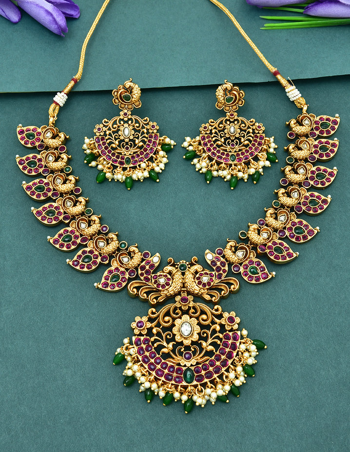 Kempu Necklace Sets – Violet & Purple Designer Fashion Jewellery