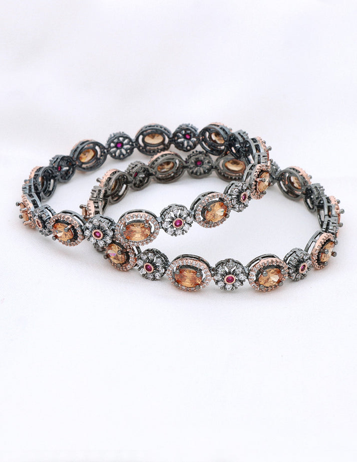 Zirconia Black Polish Bangles – Violet & Purple Designer Fashion Jewellery