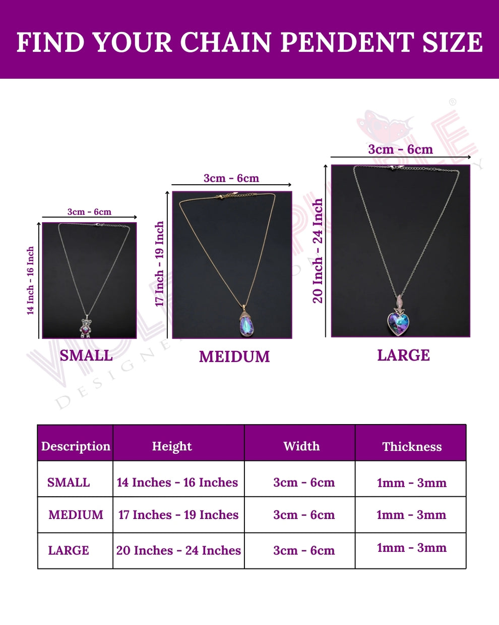 Designer Kempu Chain Pendant – Violet & Purple Designer Fashion Jewellery