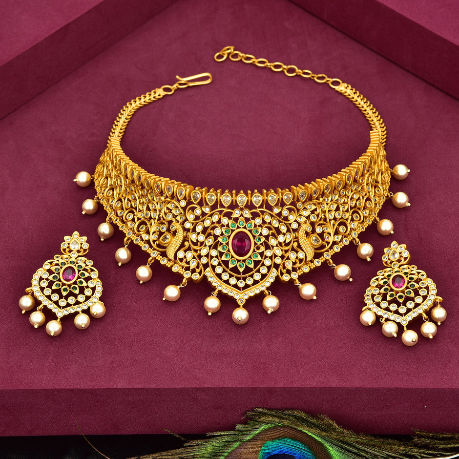 Choker Necklace _ Designer Jewellery Choker Set Online in Hyderabad ...
